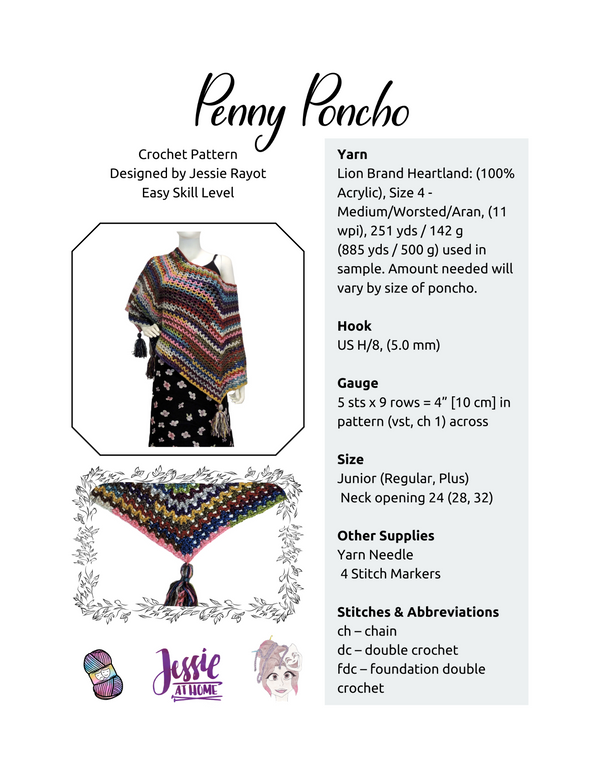Penny Poncho Crochet Pattern by Jessie At Home – Crochet Foundry